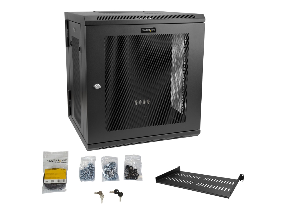 StarTech.com 12U 19" Wall Mount Network Cabinet, 16" Deep Hinged ...