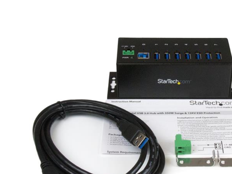 StarTech.com 7-Port USB 3.0 Hub - Metal Industrial USB-A Hub with ESD ...