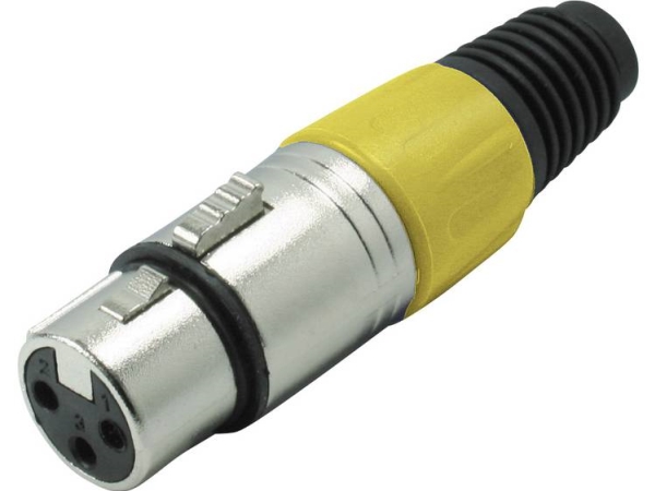 Kash 55022-Y XLR-stik Kobling, lige Poltal: 3 Gul 1 stk
