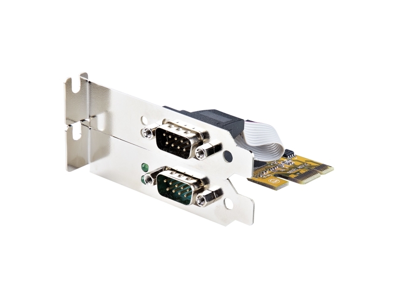 StarTech.com 2-Port PCI Express Serial Card, Dual Port PCIe to RS232 (DB9) Serial Interface Card ...