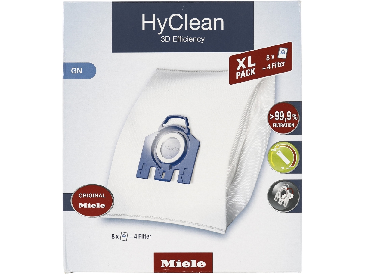 Miele GN HyClean 3D XL - Støvsugerposer - 8 stk. + 4 Filter
