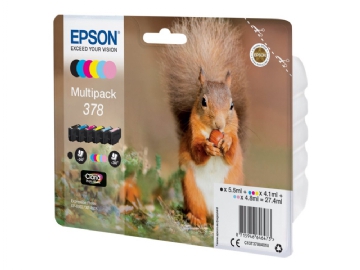 Epson Multipack 378 - 6 pakker - sort, gul, cyan, magenta, lys magenta ...