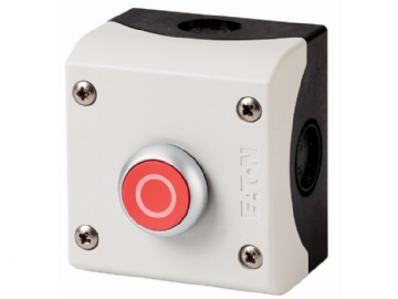 Eaton M22-D-R-X0/KC11/I, Knap, Rød, Titanium, Hvid, Plast, IP66, IP67, IP69