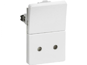 LAURITZ KNUDSEN LK FUGA Stikkontakt med afbryder uden jord 1½ modul, 2P ...