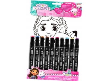 Kids Euroswan „Gabby's Dollhouse“ spalvinimo knyga su rašikliais