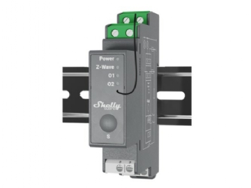 Shelly Qubino Wave Pro 2, Solid state relé, Grå, 25 mW, 40 m, 2 kanaler ...